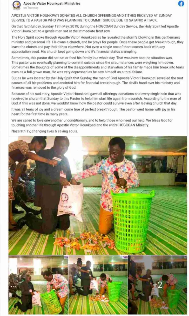 Pastor Gives all Church Offerings and Tithes to Man Facing Challenges ...