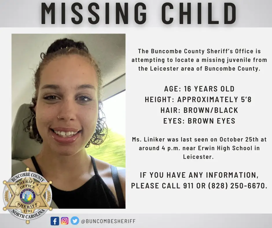 Sarah Liniker missing: Where is Buncombe County teen? » GhLinks.com.gh™